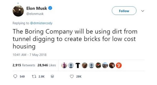 Boring Company, Exciting Bricks, Cheaper Houses?