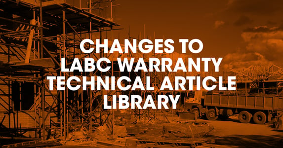 Version 13 of LABC Warranty Technical Manual live now